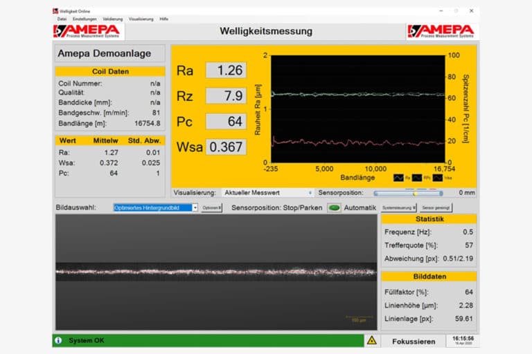 AMEPA - On-line waviness measuring WMS